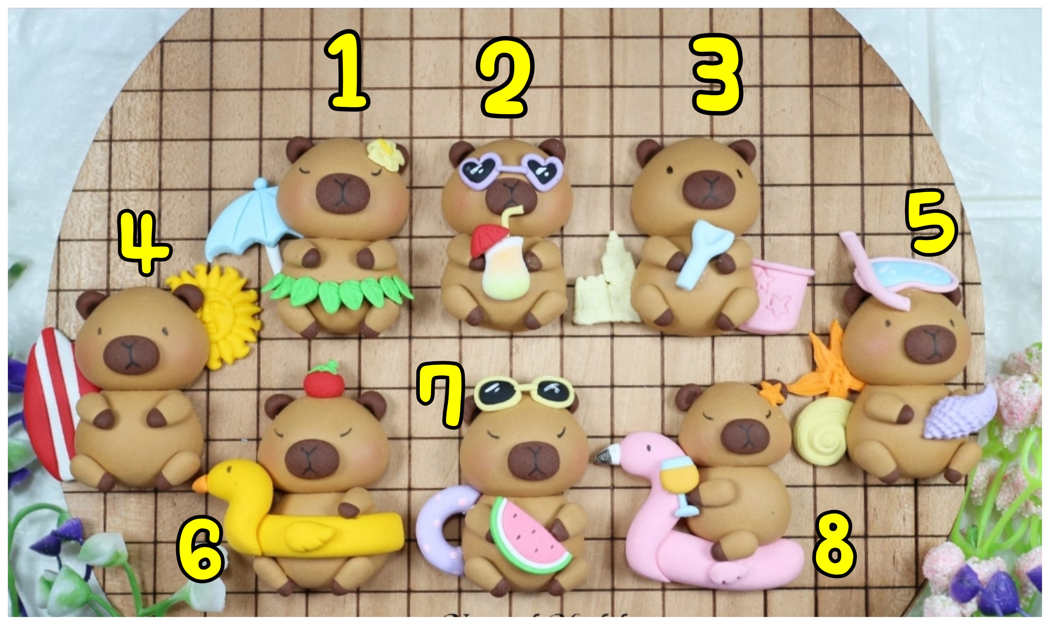 1 x Clay Figure - Capybaras - 15 VARIANTS – Little Miss Mouse Craft ...