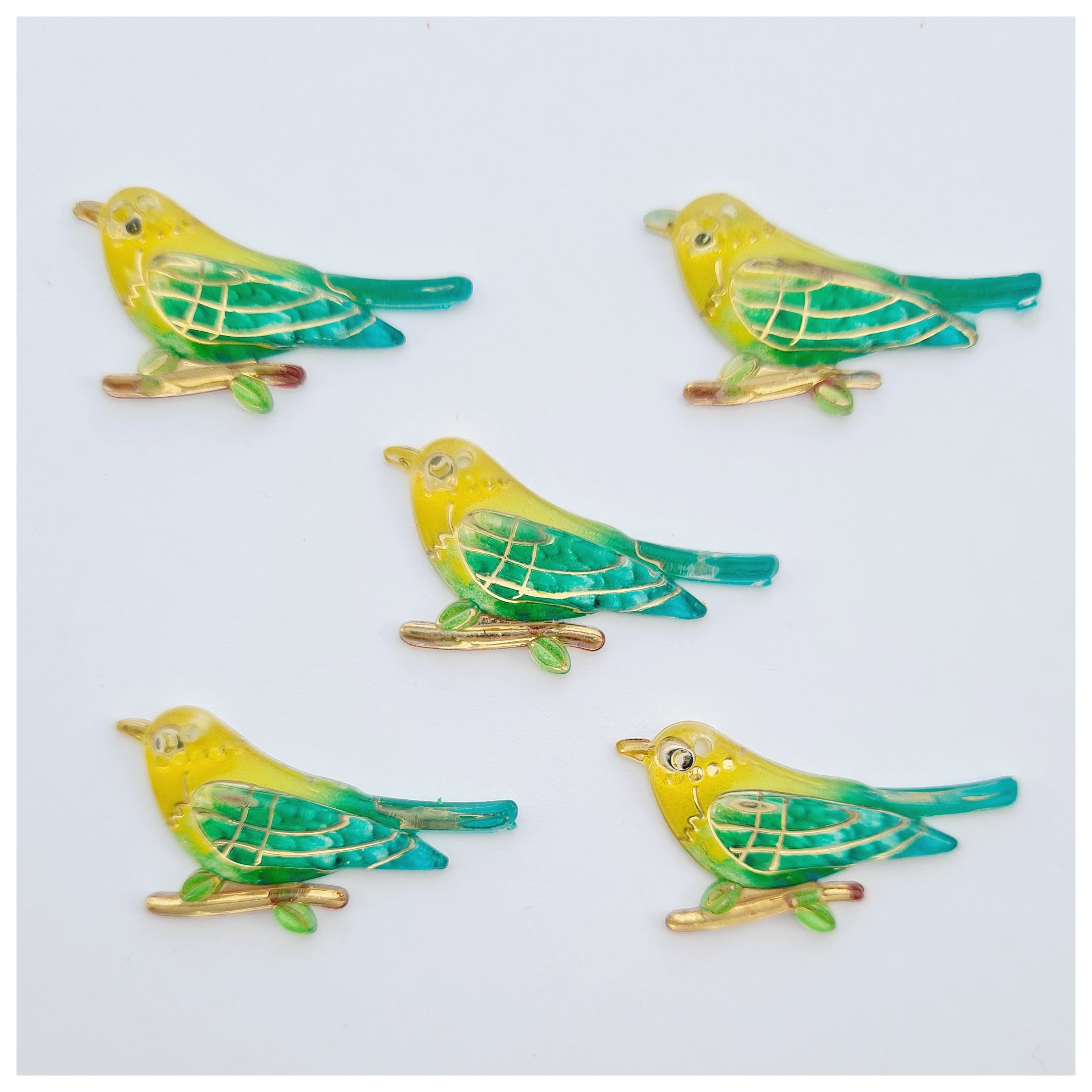 5 x Budgerigar Embellishments – Little Miss Mouse Craft Supplies